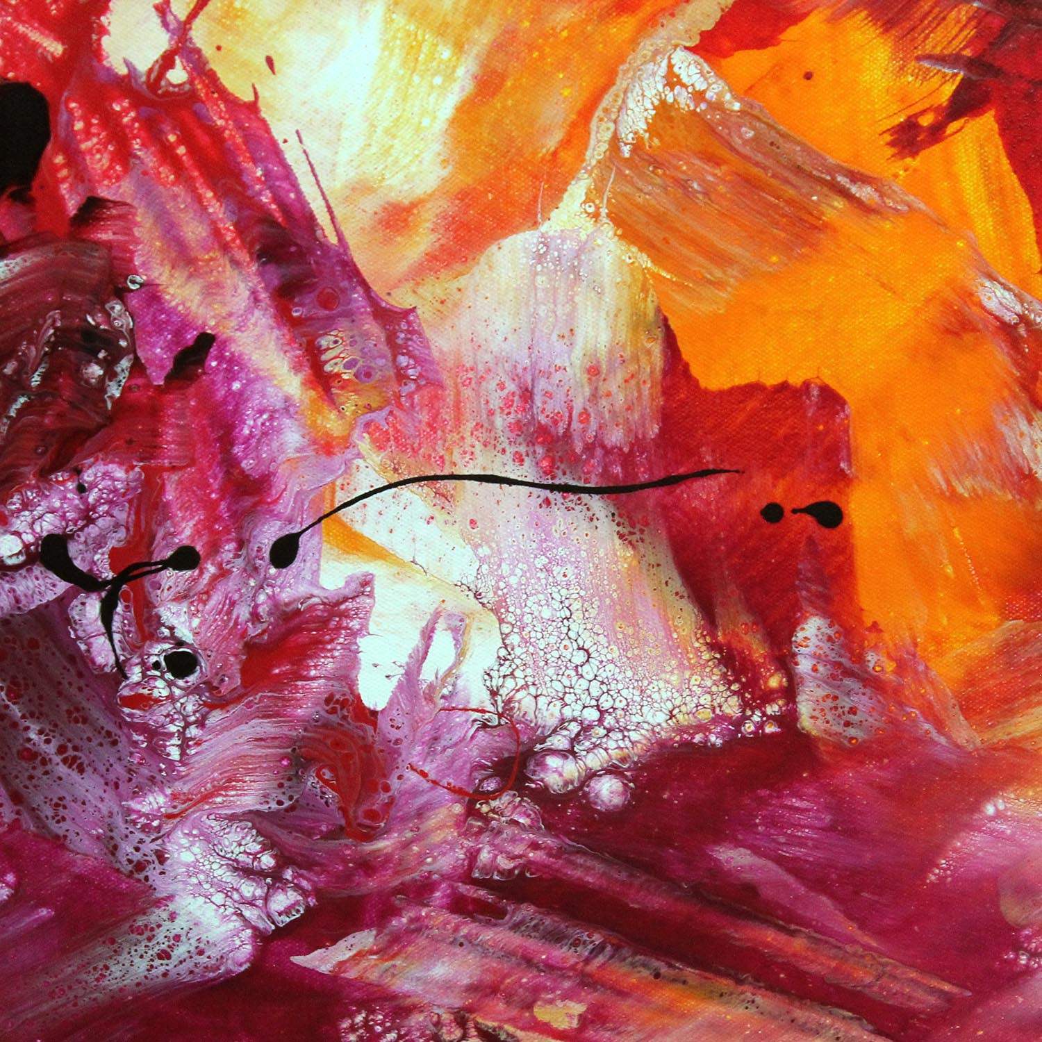 Red Abstract Art | Hand Over My Heart 80x80cm – Paresh Nrshinga ...