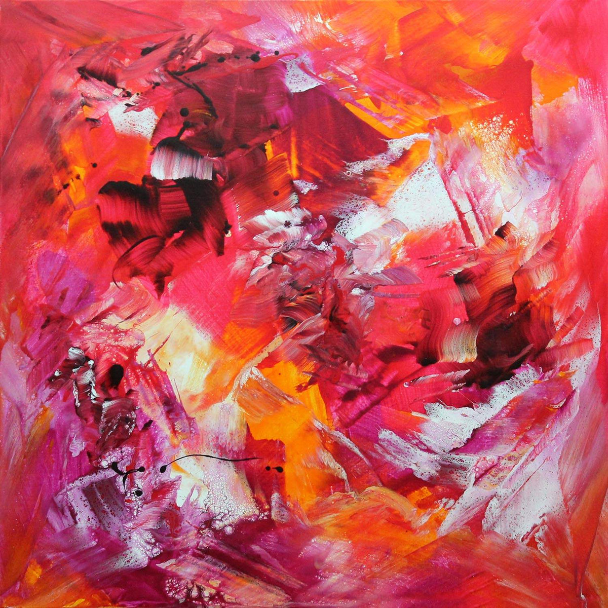 Red Abstract Art | Hand Over My Heart 80x80cm – Paresh Nrshinga ...